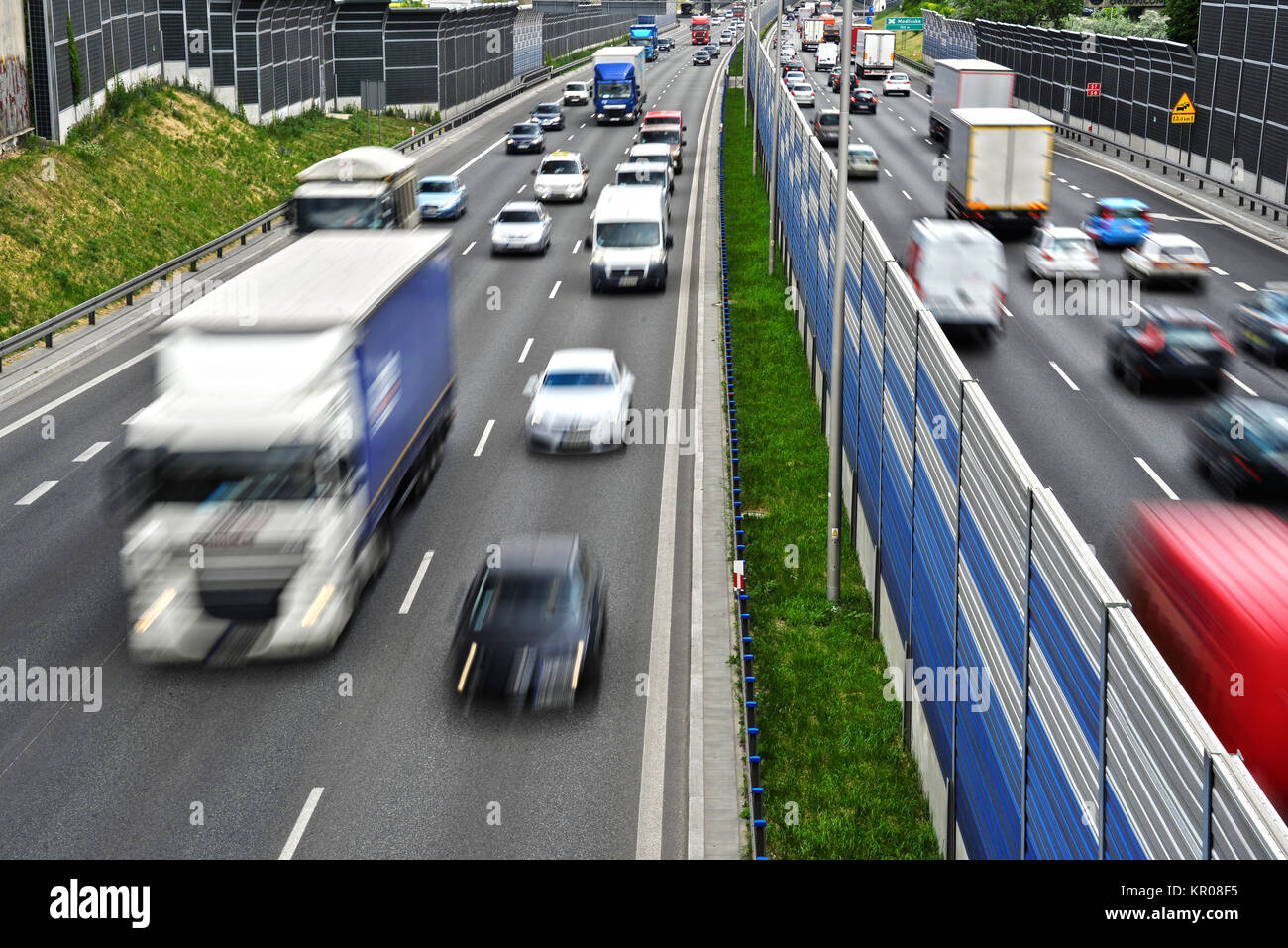 Six lane controlled-access highway in Poland Stock Photo - Alamy