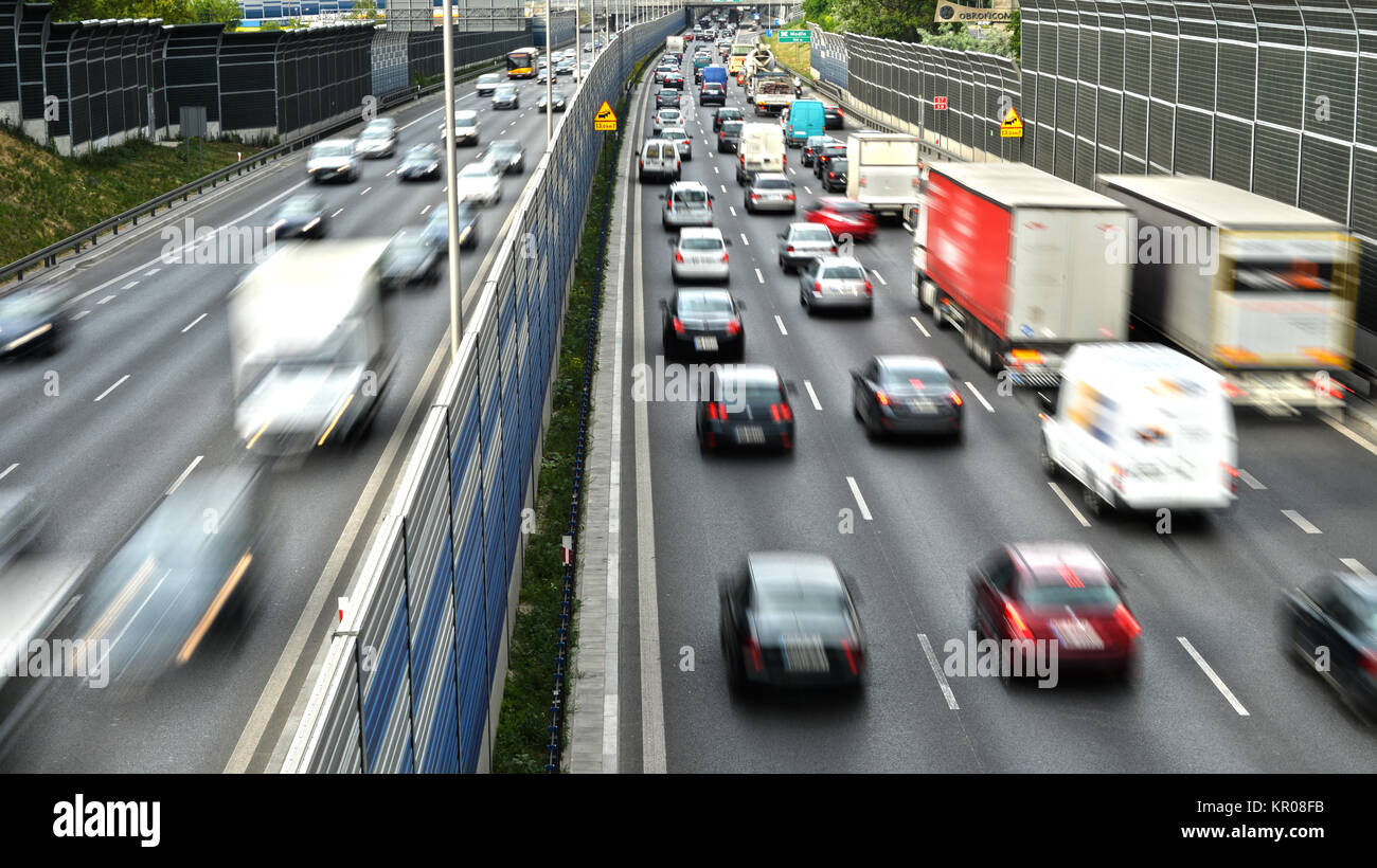 Six lane controlled-access highway in Poland Stock Photo - Alamy