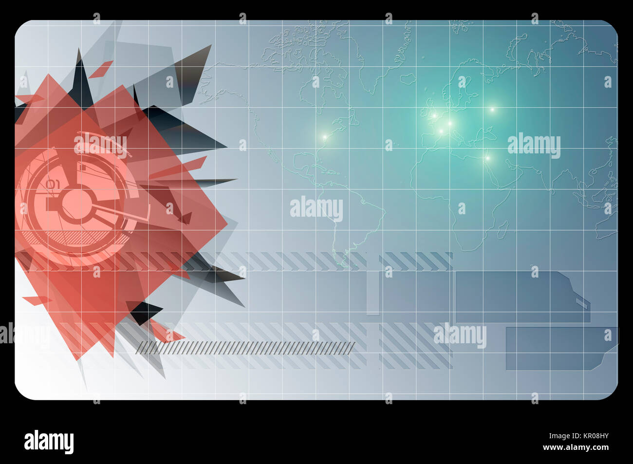 Abstract technology background with world map for the design of your ...