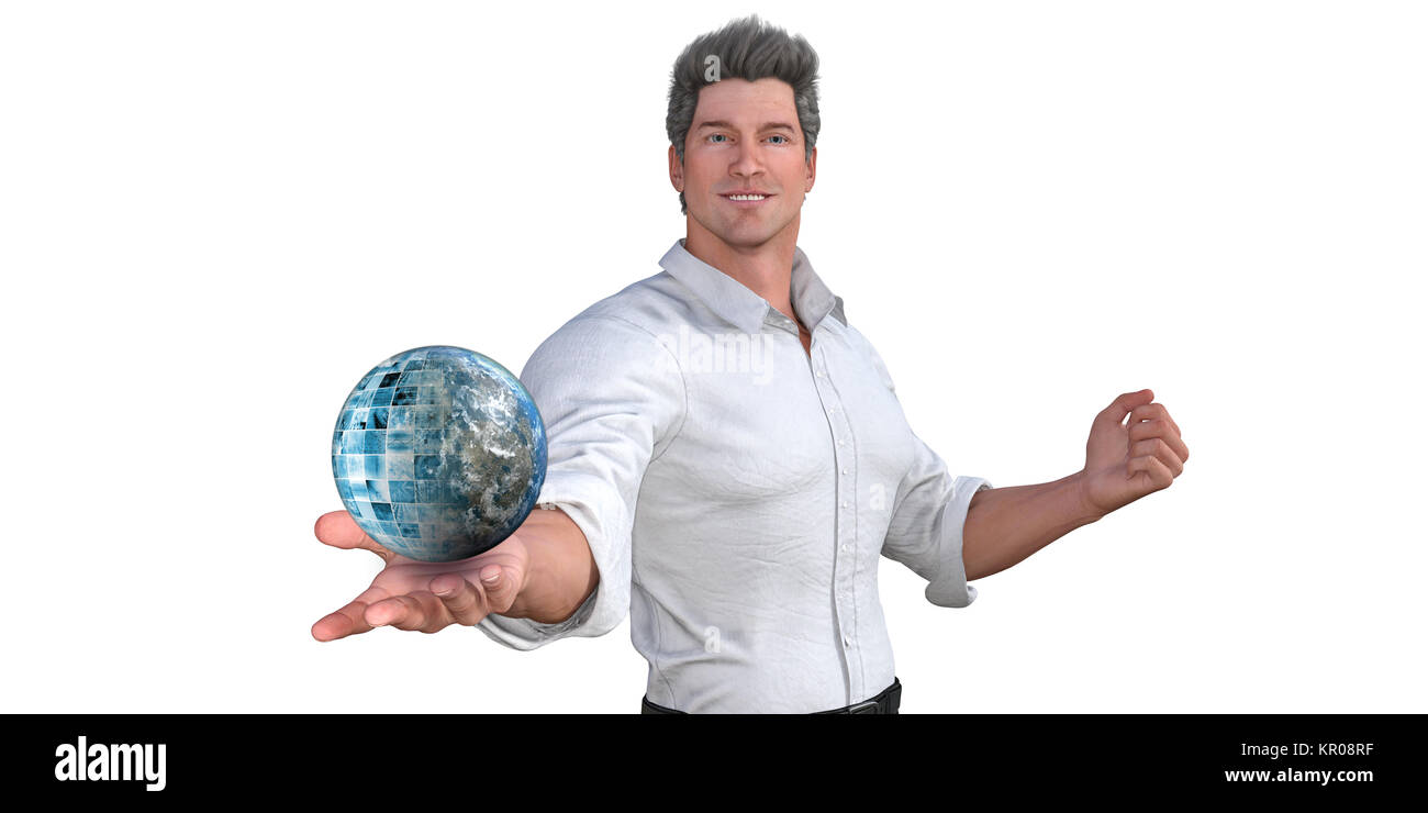 Man Presenting a Business Technology Solution Stock Photo - Alamy