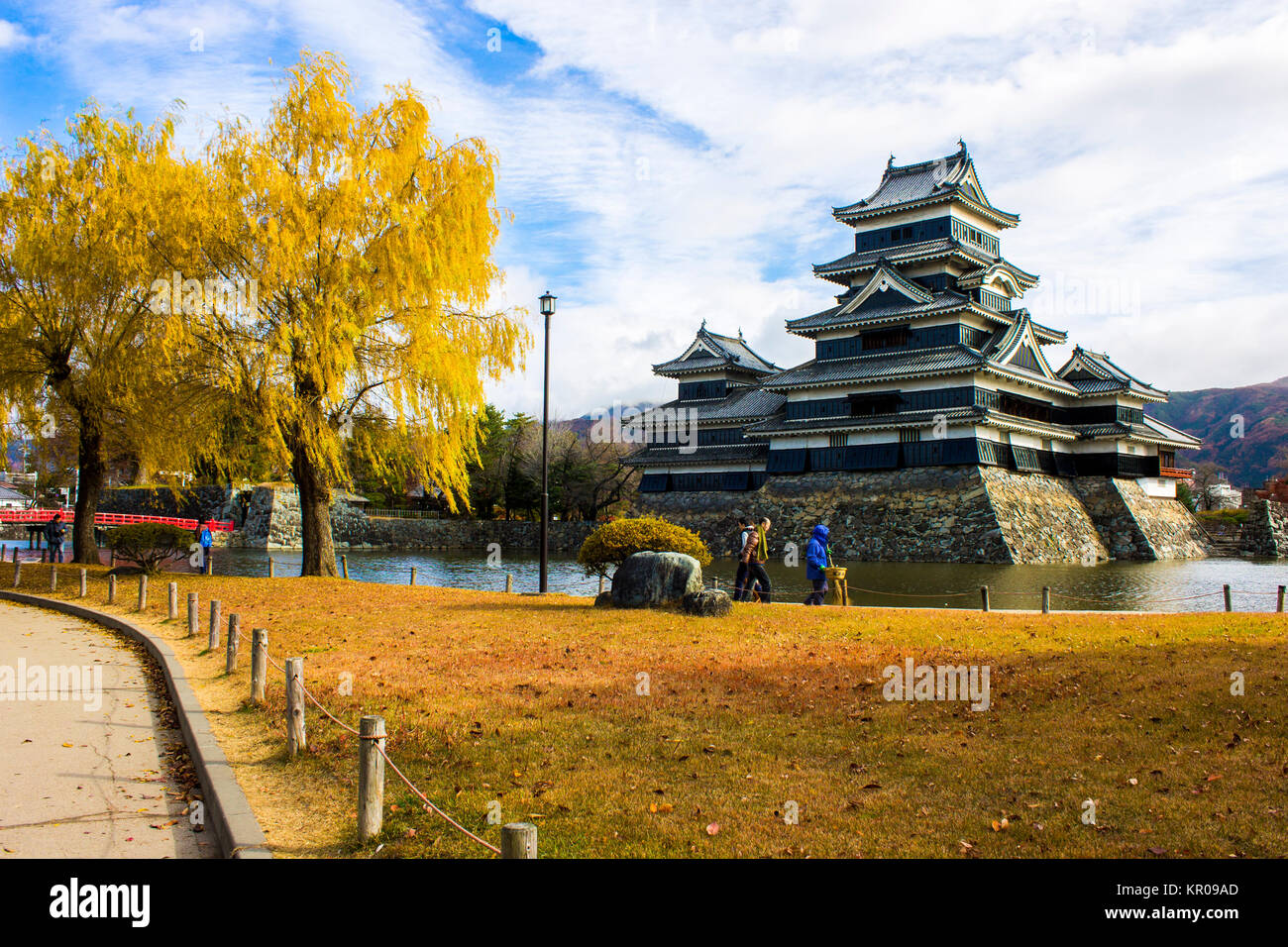 The keep of Matsumoto Castle or Crow Castle in autumn, one of the most ...