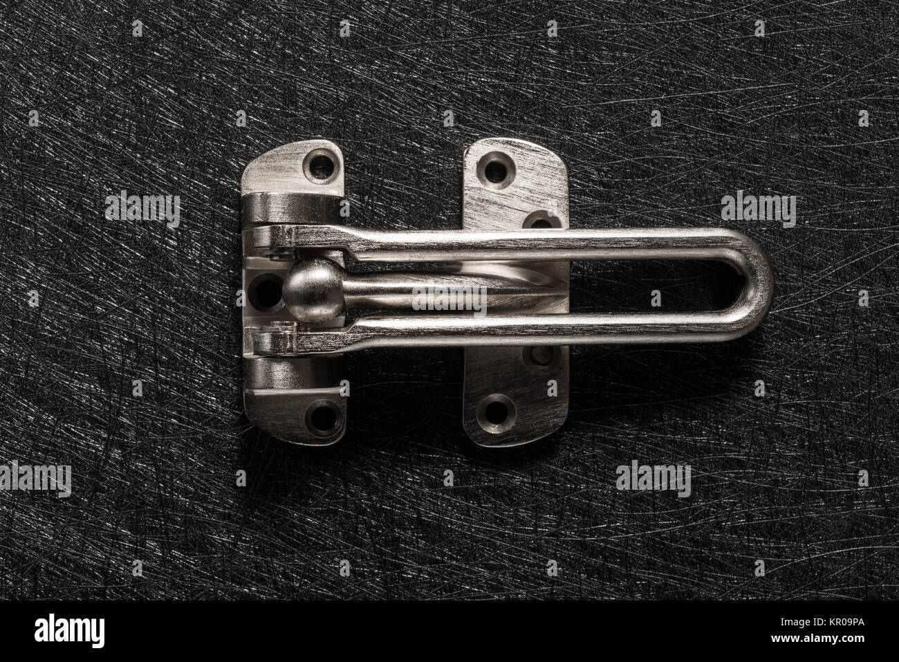 studio shoot of top view stainless steel safety latch Stock Photo - Alamy