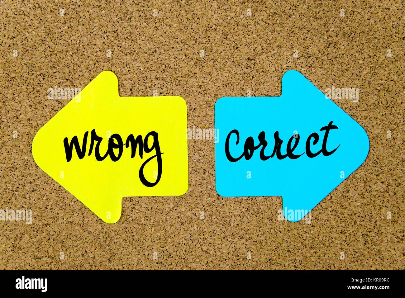 Message Correct versus Wrong Stock Photo - Alamy