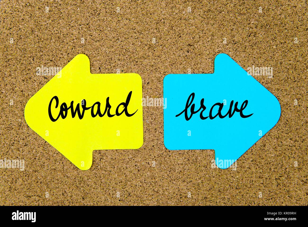 Message Coward versus Brave Stock Photo - Alamy