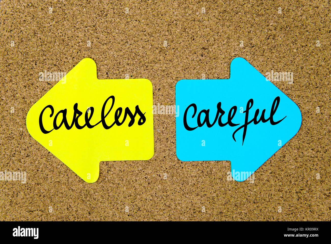 Message Careless versus Careful Stock Photo - Alamy