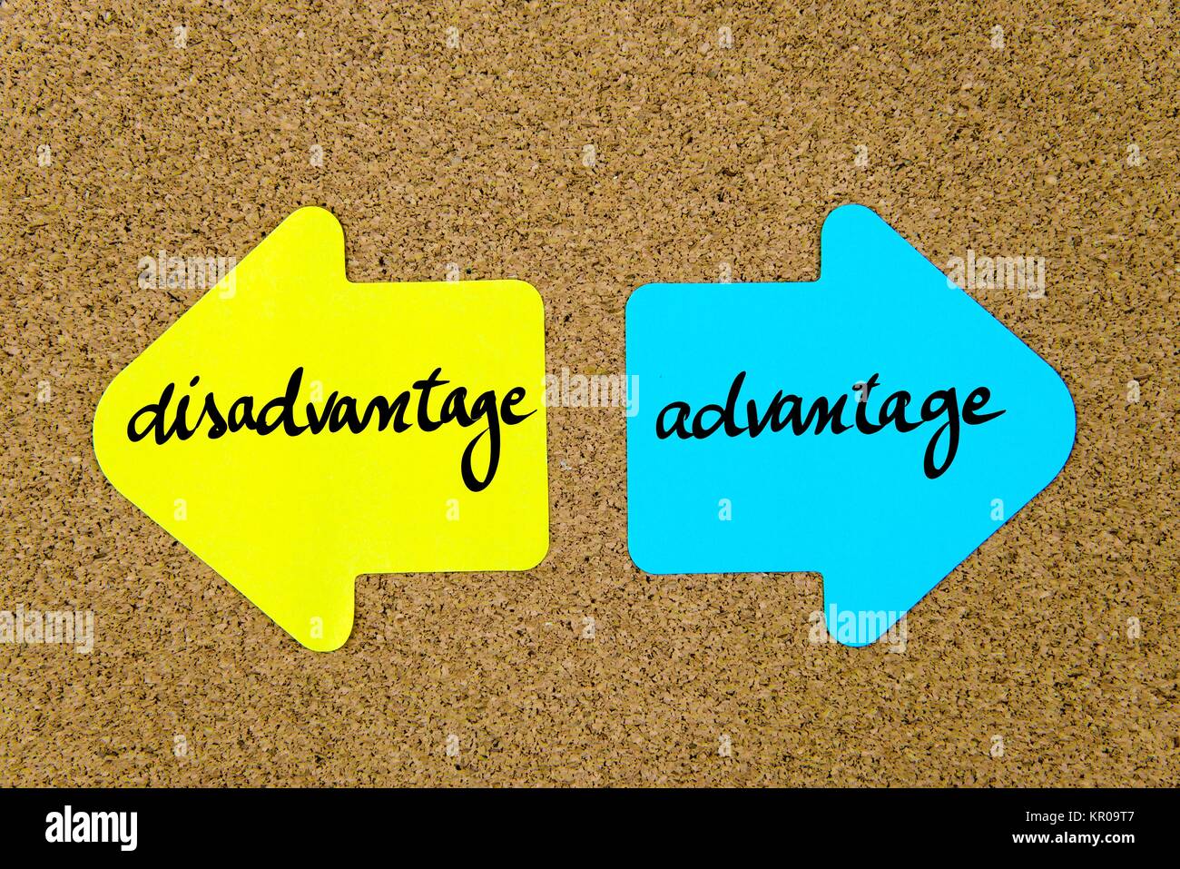 Message Disadvantage versus Advantage Stock Photo - Alamy