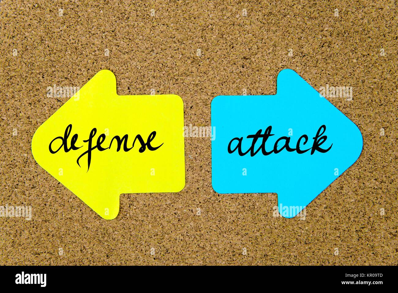 Message Defence versus Attack Stock Photo - Alamy