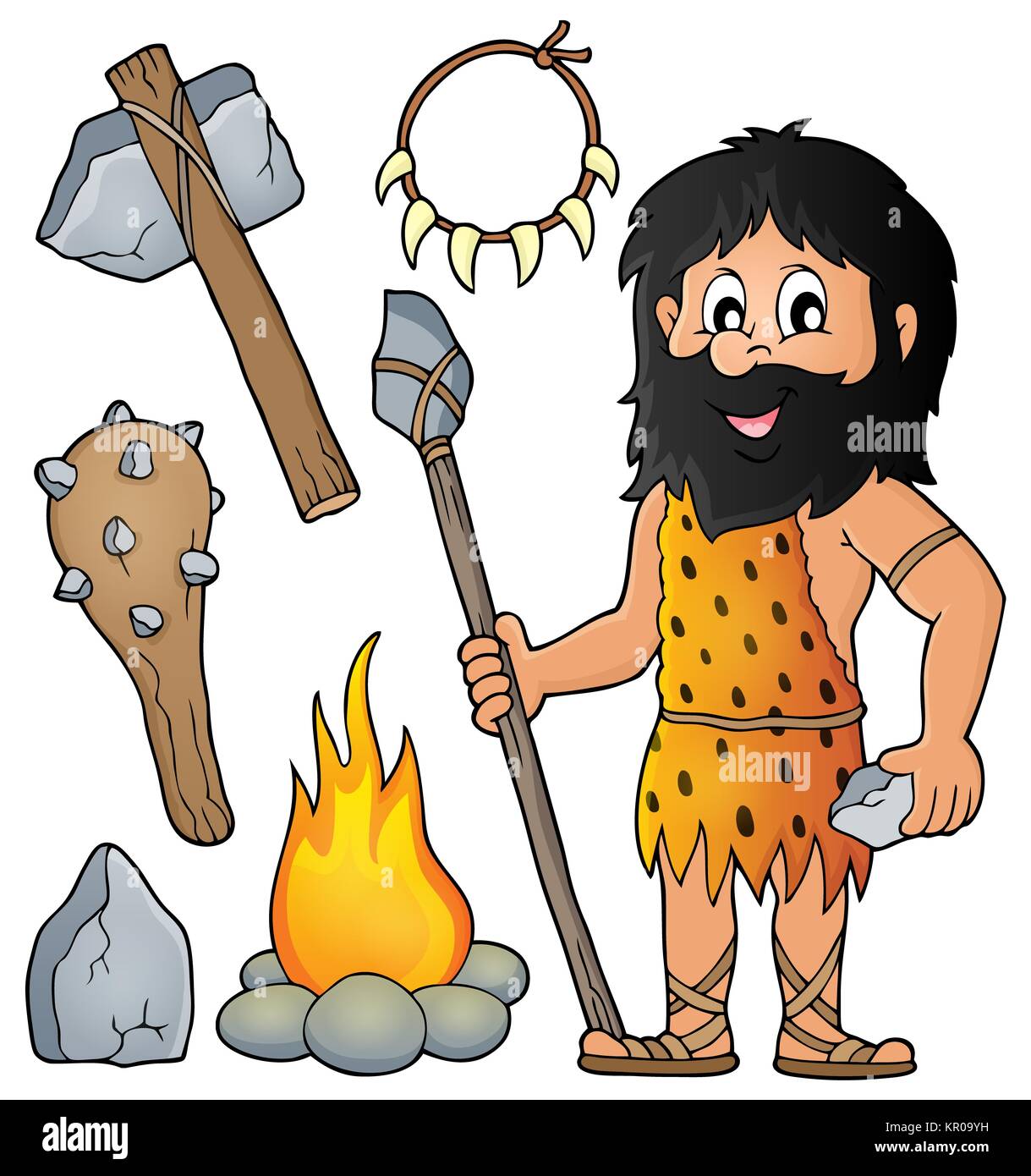 Caveman Fire Cartoon