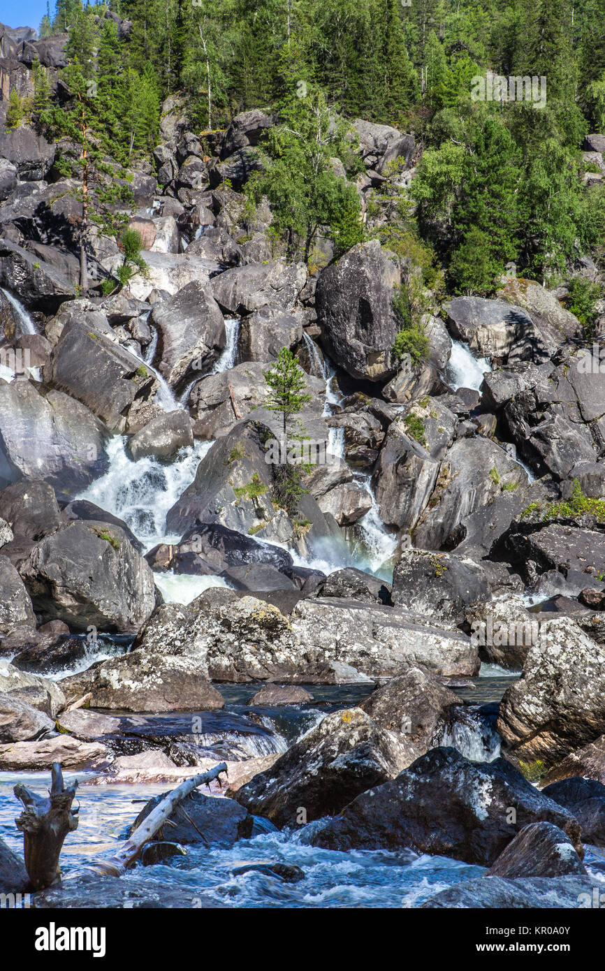 Rainbow at Uchar waterfall, Altay (Altai), Russia Stock Photo - Alamy