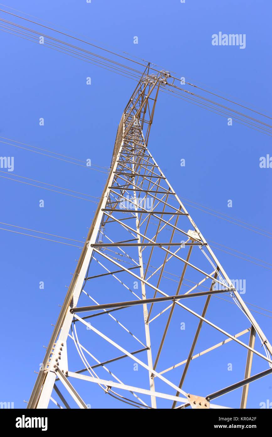 high-voltage line in spain Stock Photo - Alamy