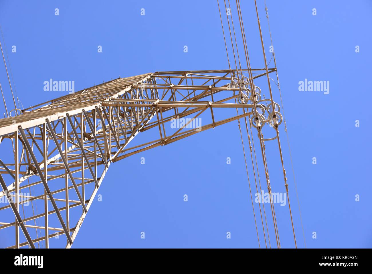 high-voltage line in spain Stock Photo - Alamy