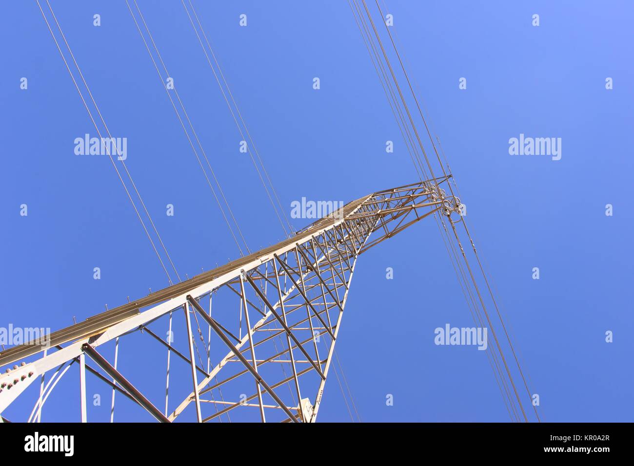 high-voltage line in spain Stock Photo - Alamy