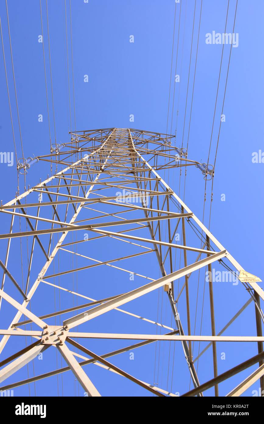 high-voltage line in spain Stock Photo - Alamy