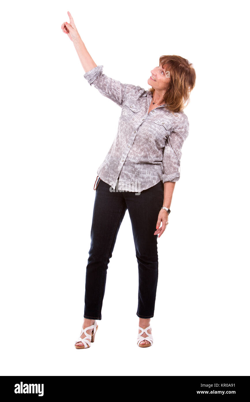 Middle aged laughing woman Cut Out Stock Images & Pictures - Alamy