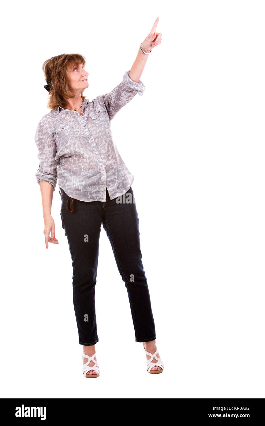 Middle aged laughing woman Cut Out Stock Images & Pictures - Alamy