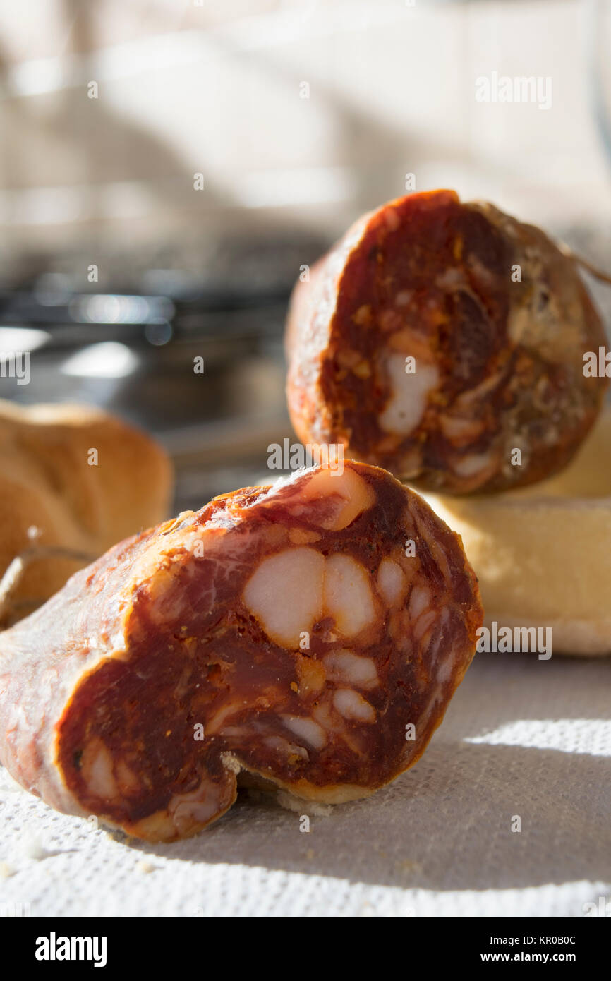 traditional calami of Calabria called soppressata Stock Photo - Alamy
