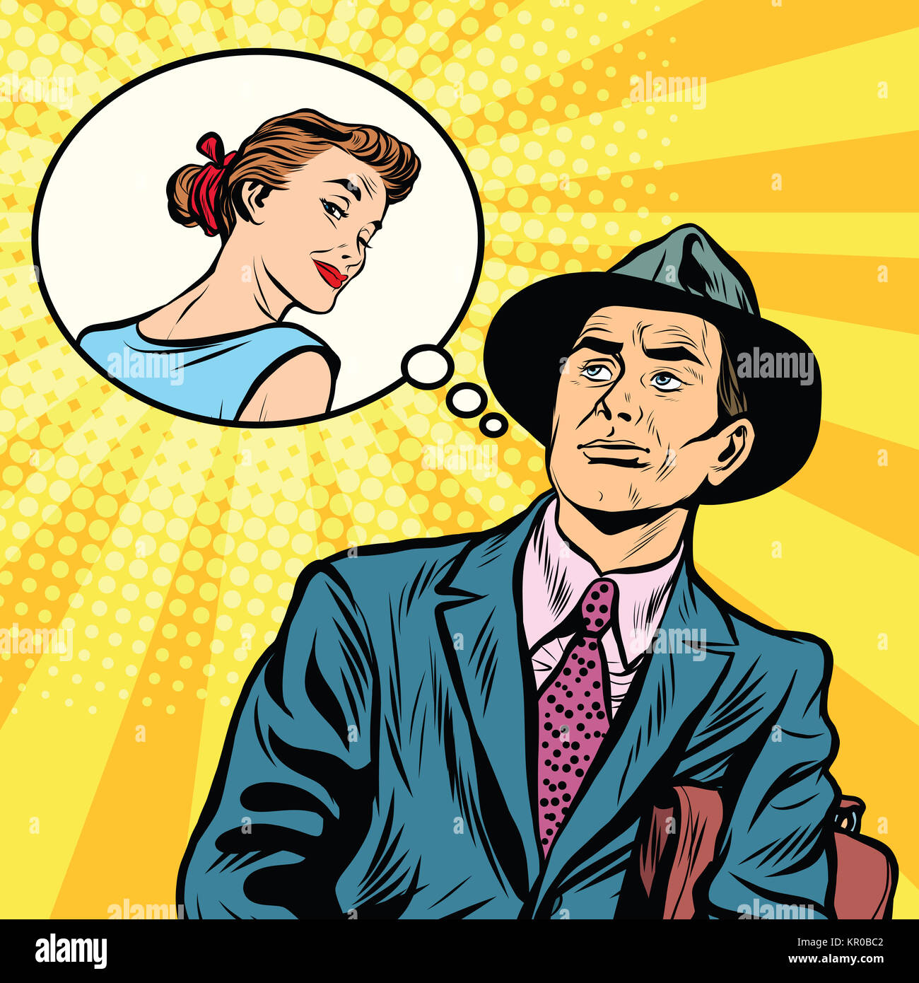 Man thinks about a woman Stock Photo - Alamy