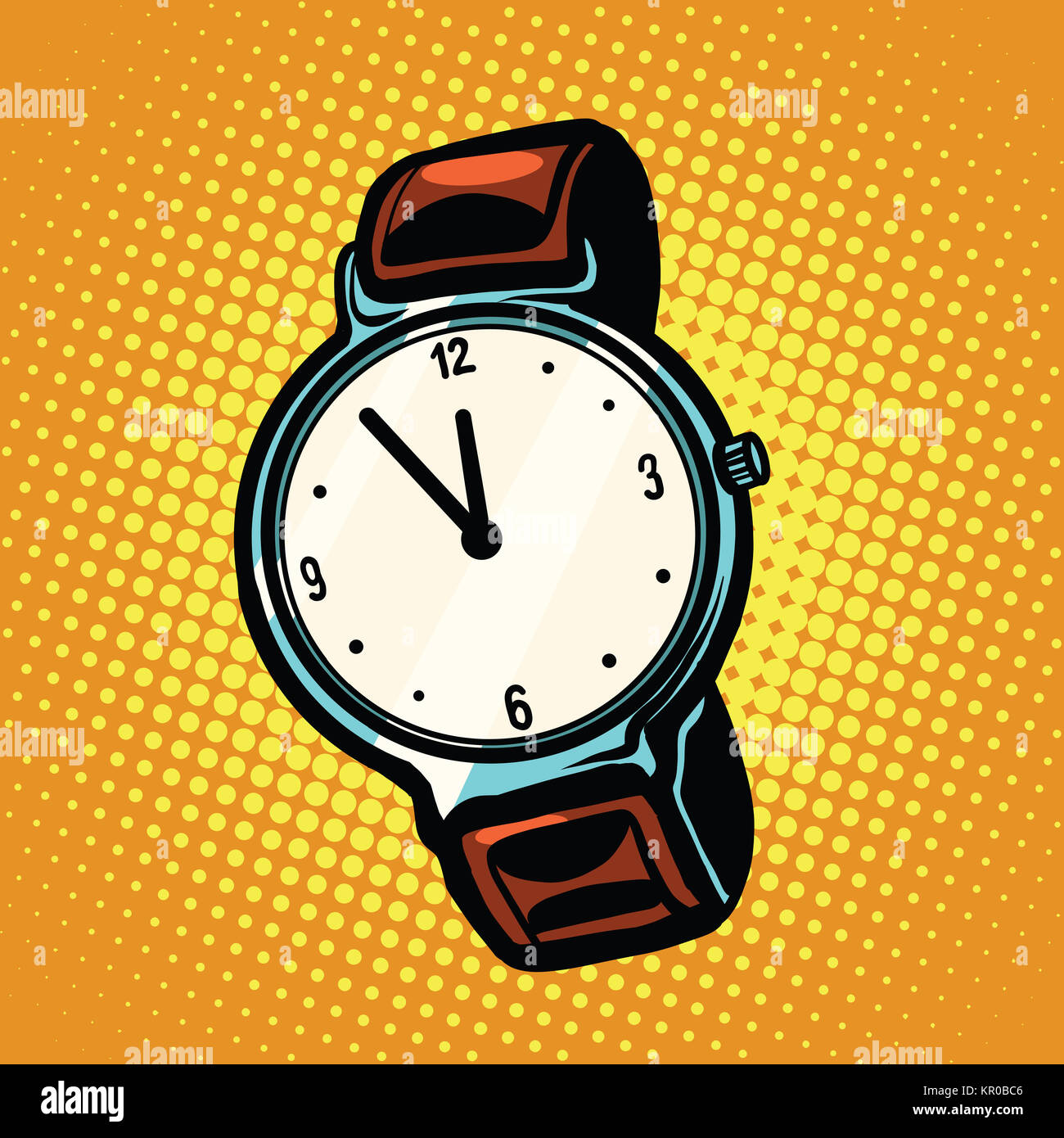 Retro wrist watch with leather strap Stock Photo - Alamy