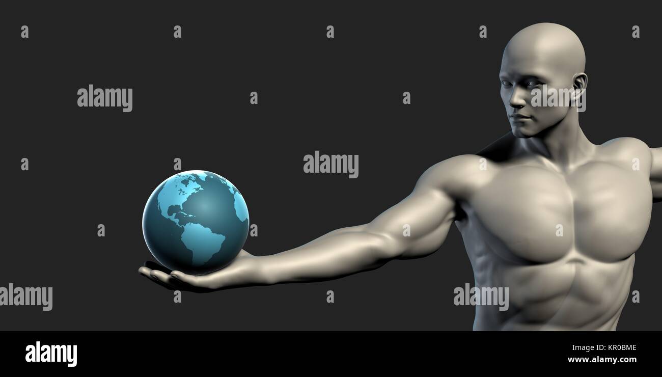 Man Holding Globe Stock Photo - Alamy