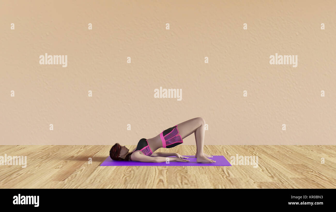 Yoga Class Bridge Pose Stock Photo - Alamy