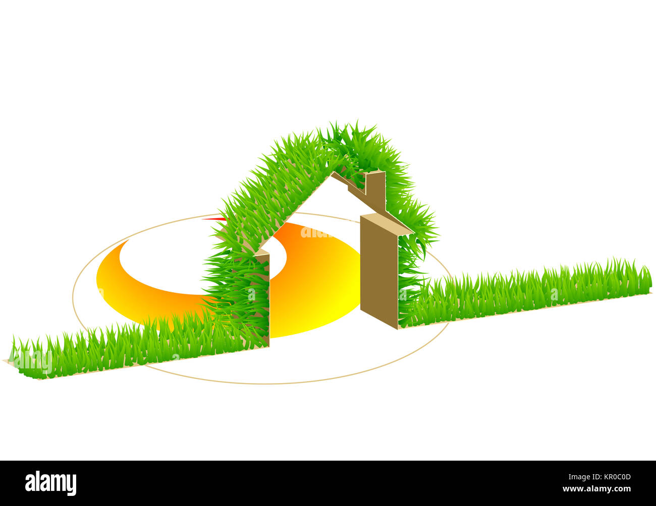 home and green grass Stock Photo - Alamy