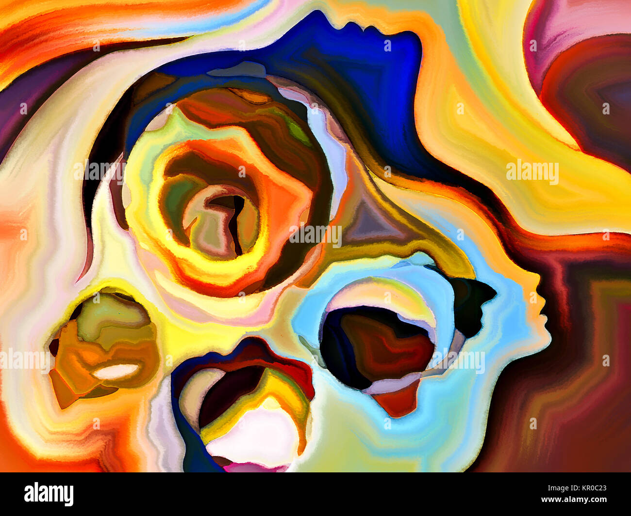 Unfolding of Mind Shapes Stock Photo - Alamy