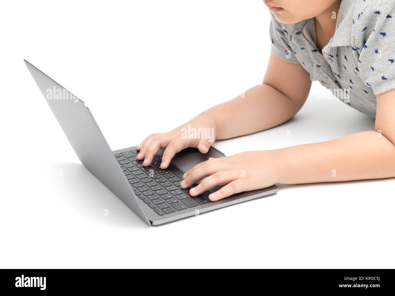 Fat Kid On Computer : Fat Kid Computer High Resolution Stock ...