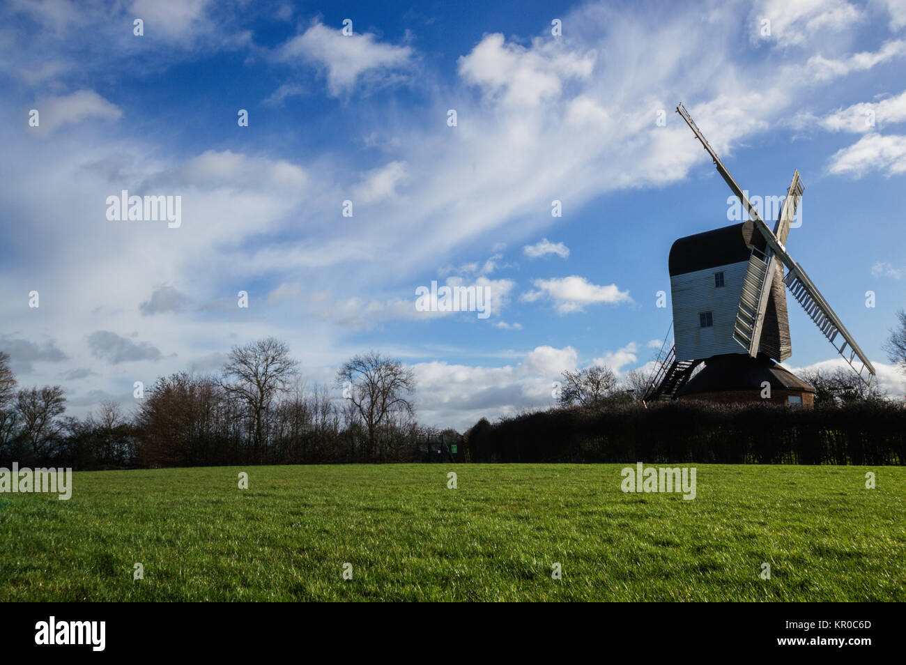 Mountnessing Post Mill Stock Photo - Alamy