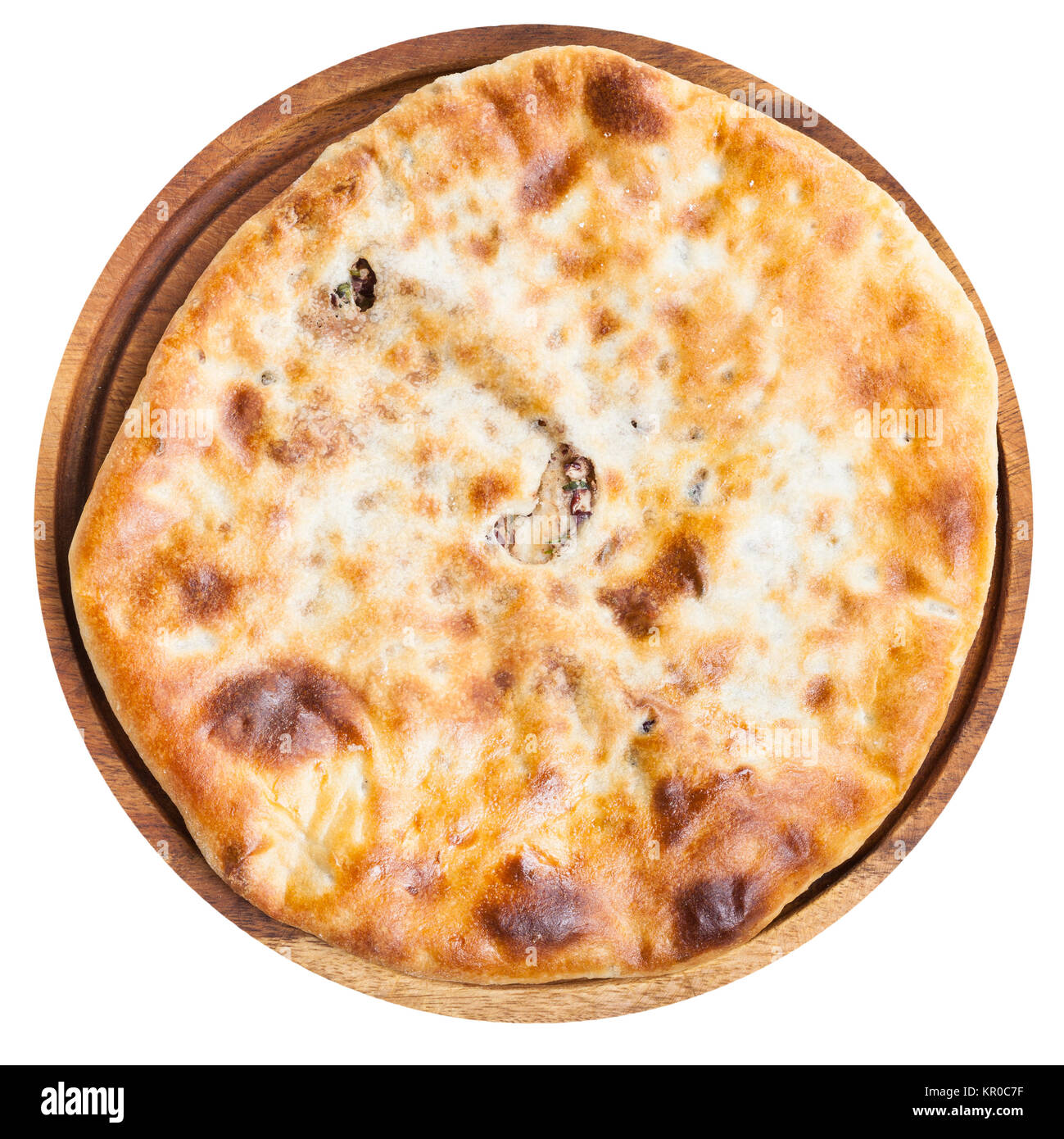 top view of bean filled pie (Lobiani) isolated Stock Photo - Alamy