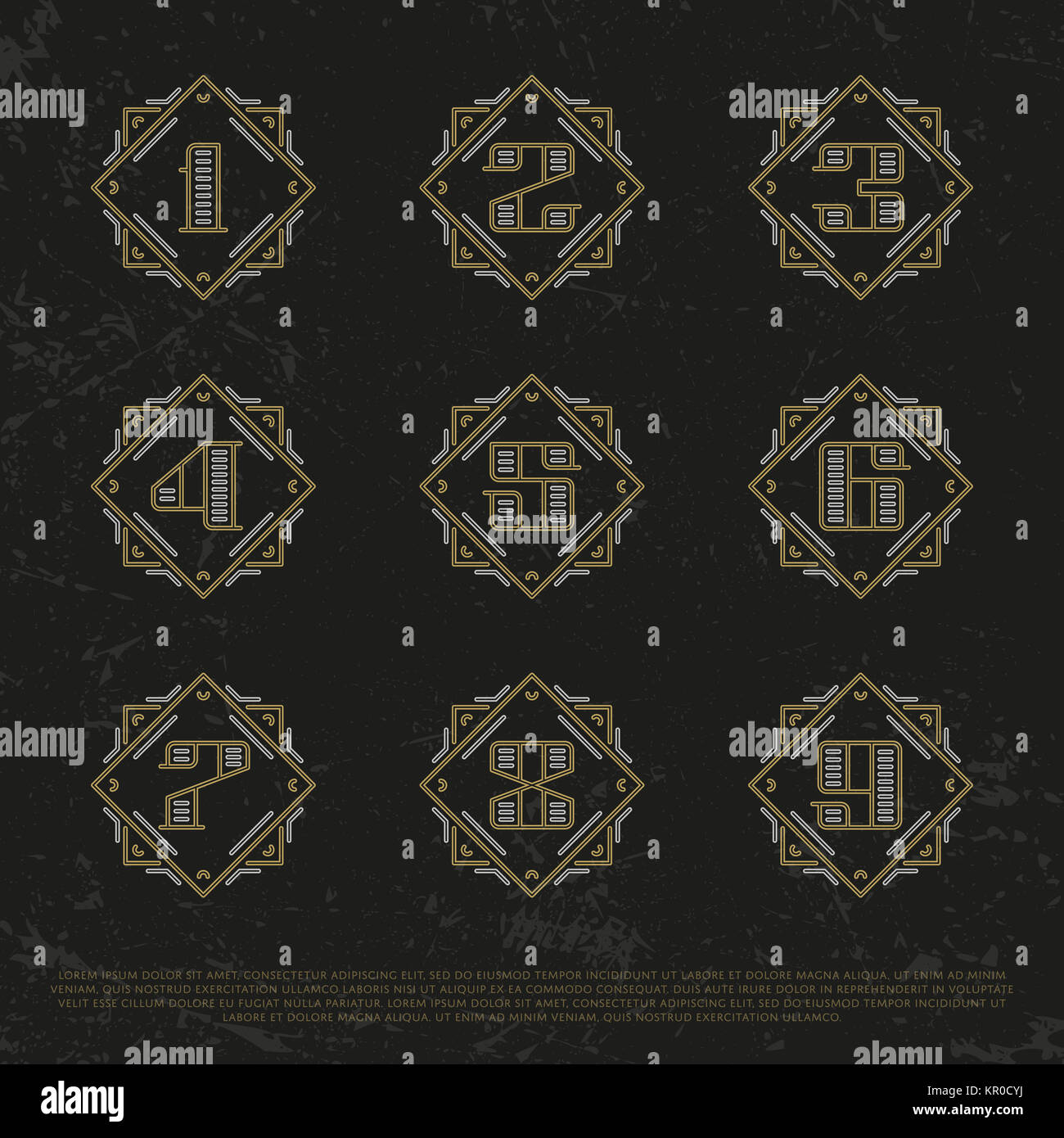 Vector Gold Numbers Stock Photo - Alamy