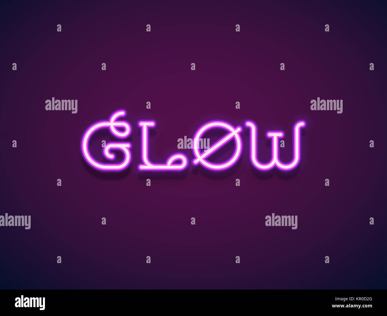 Neon Vector Lettering Stock Photo - Alamy