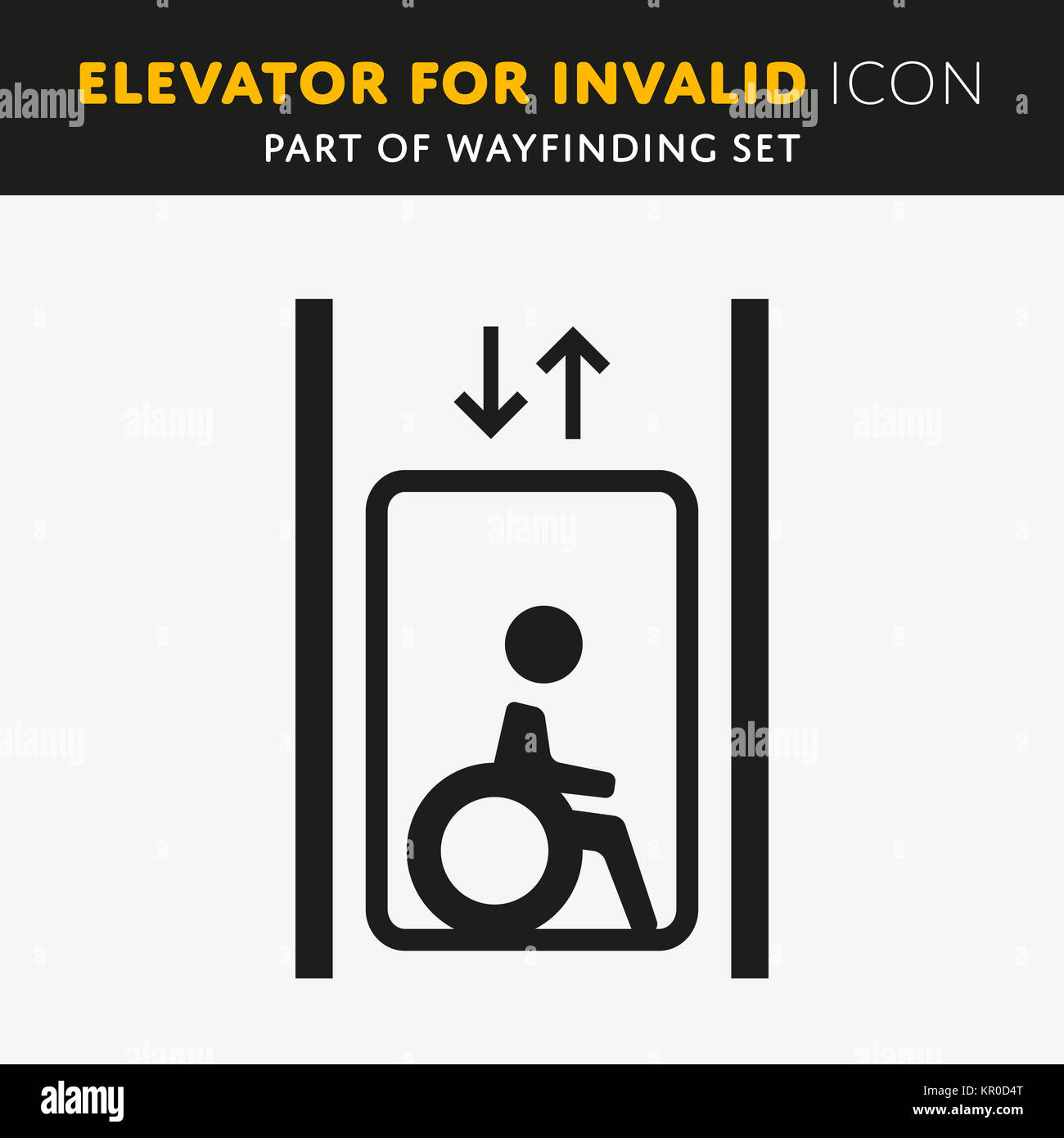 Disability man pictogram flat icon lift Stock Photo - Alamy