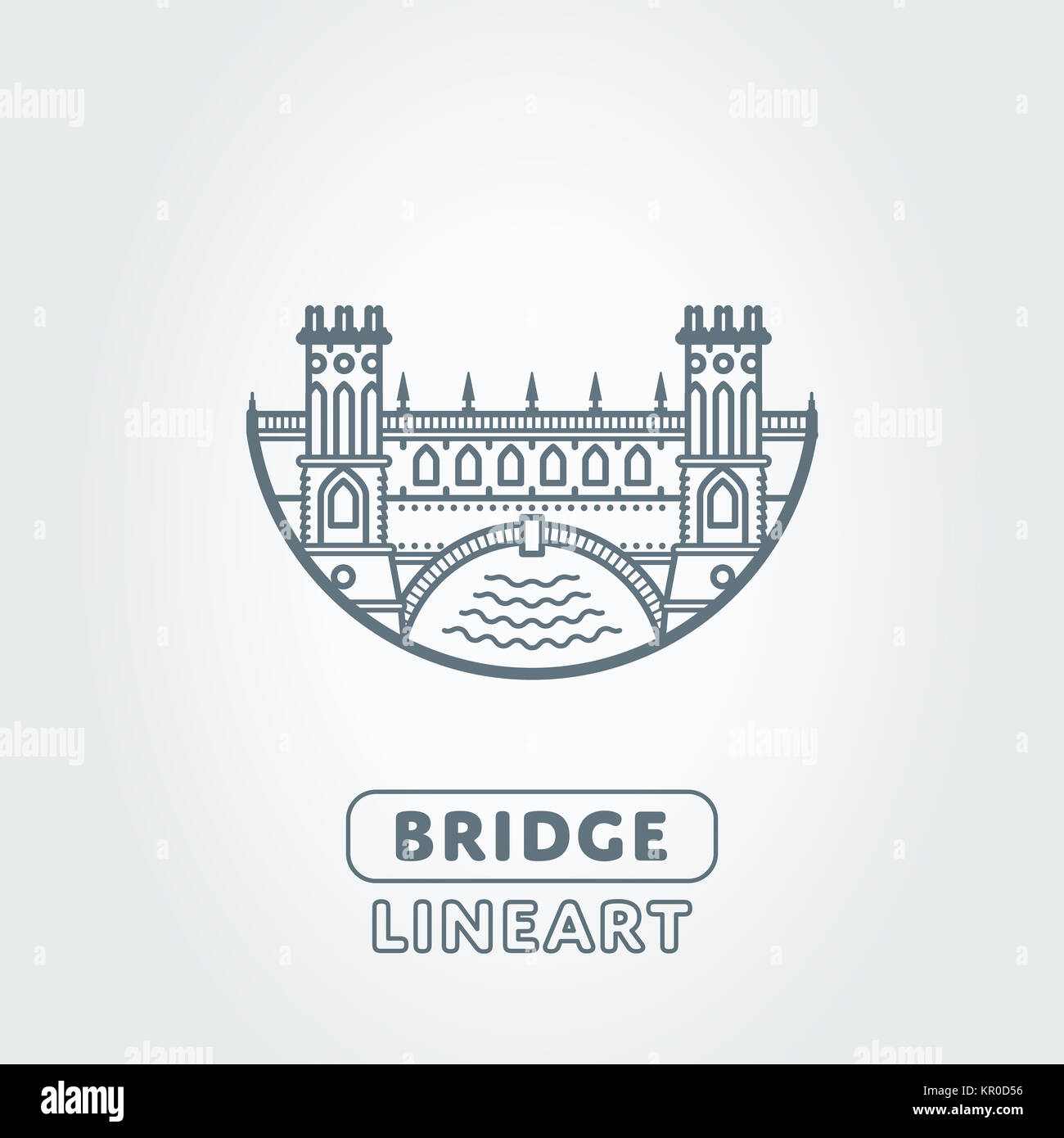 Vector bridge and river symbol Stock Photo - Alamy