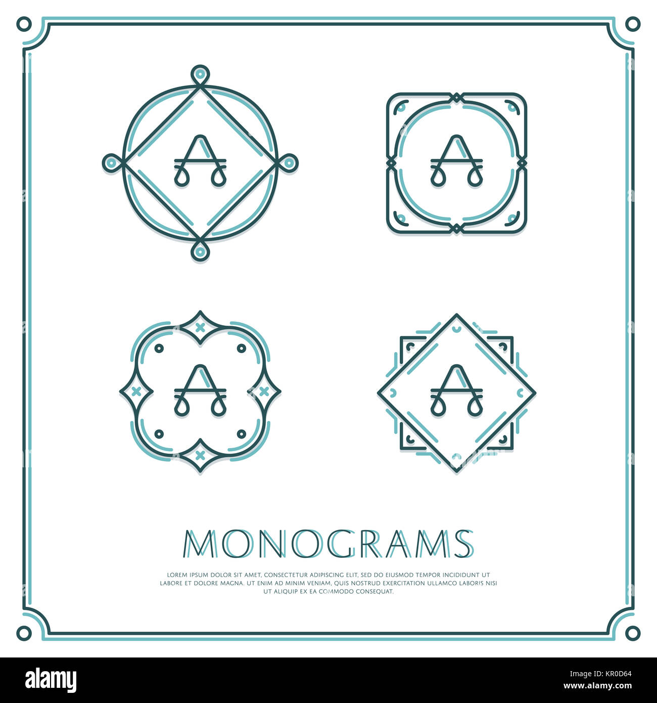 Vector Letter A Monogram Stock Photo - Alamy