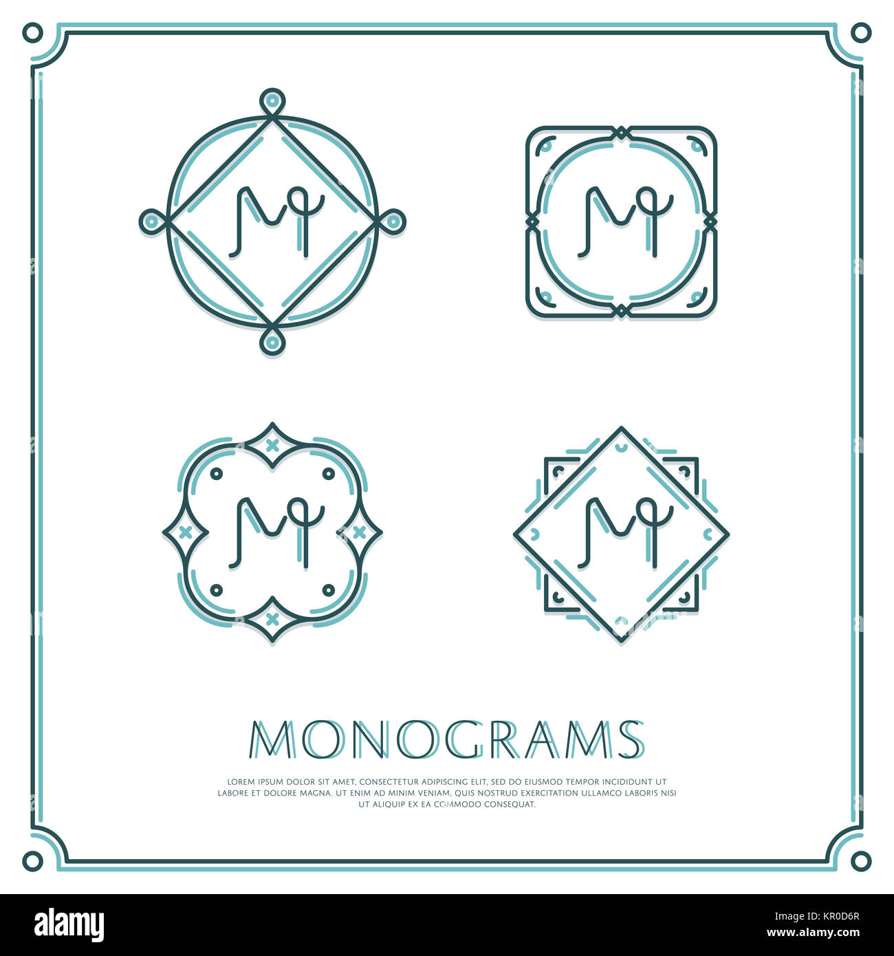 Letter m ornament logo hi-res stock photography and images - Alamy