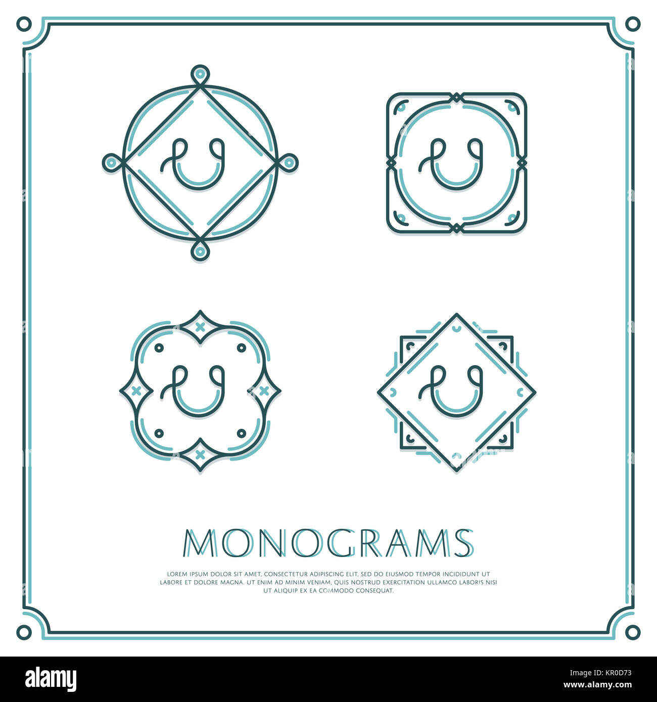 Vector Letter U Monogram Stock Photo - Alamy