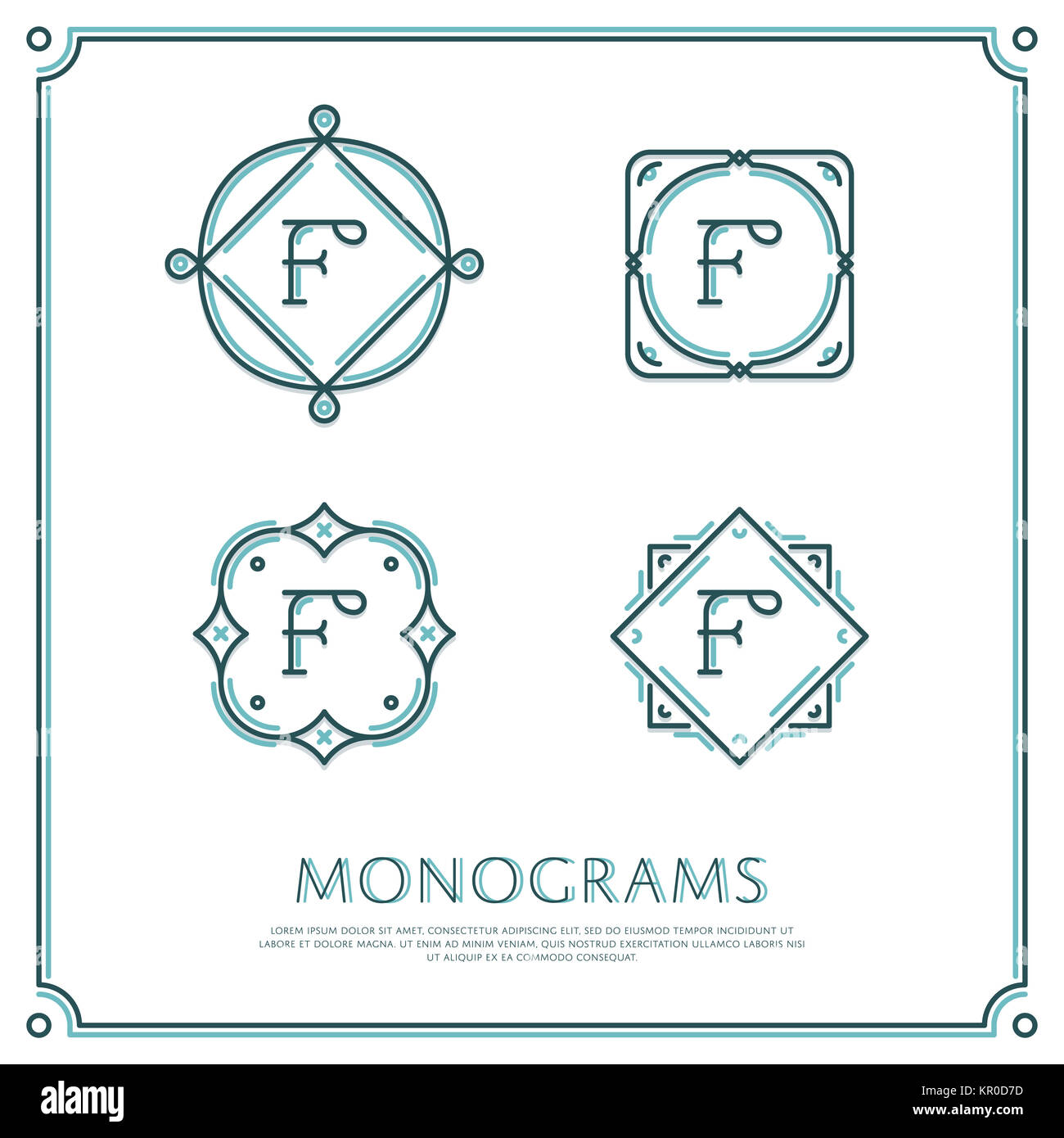 Vector Letter F Monogram Stock Photo - Alamy