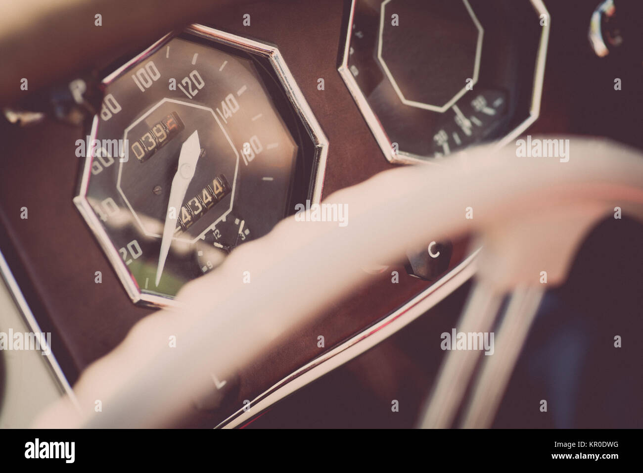 Retro car dashboard Stock Photo - Alamy