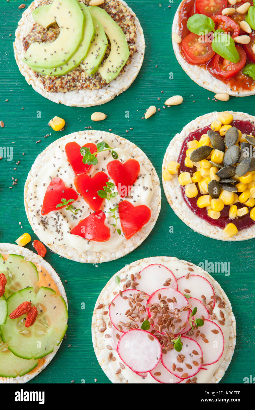 rice cakes with colorful lining Stock Photo - Alamy
