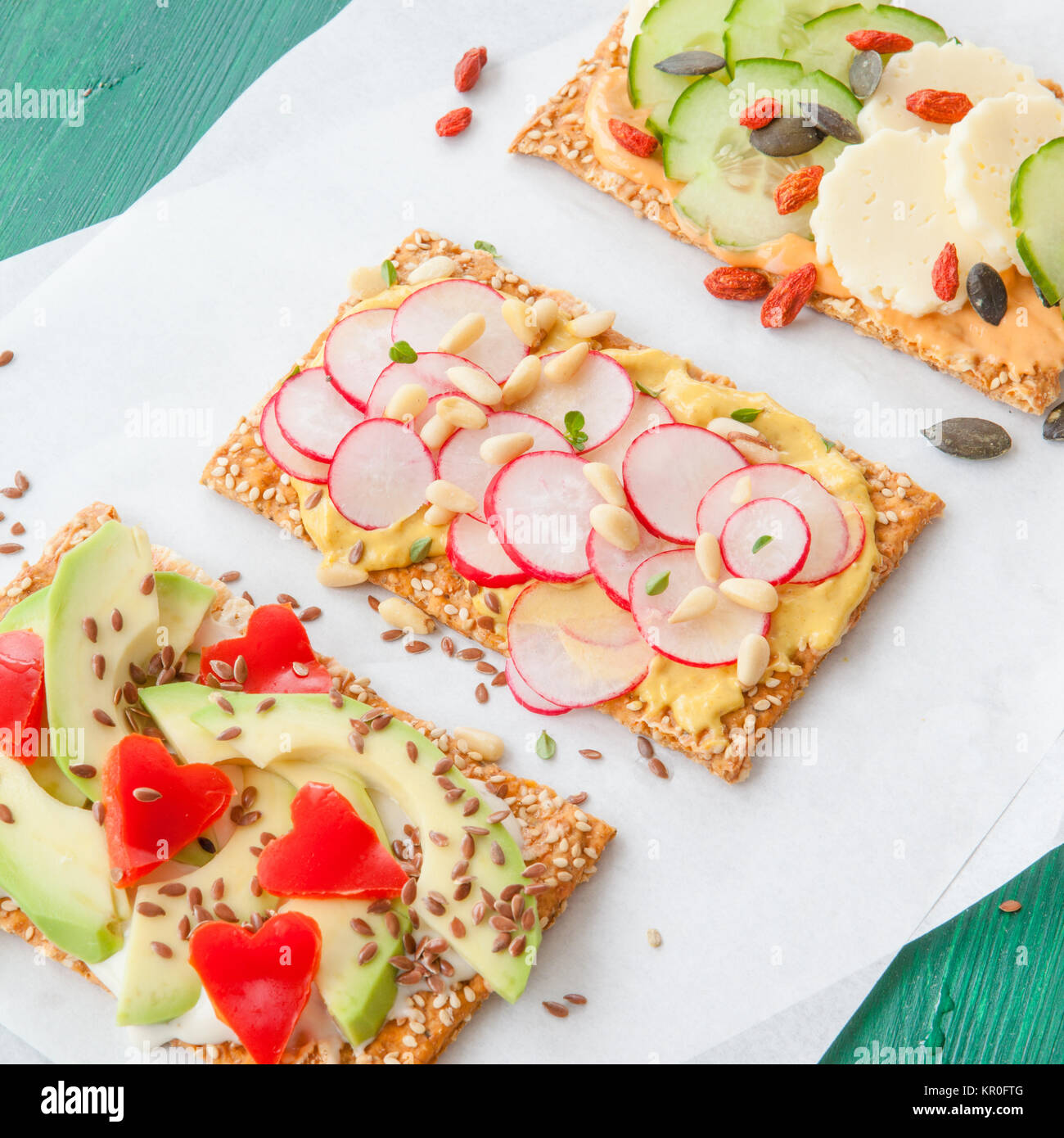 crispbread with colorful lining Stock Photo - Alamy