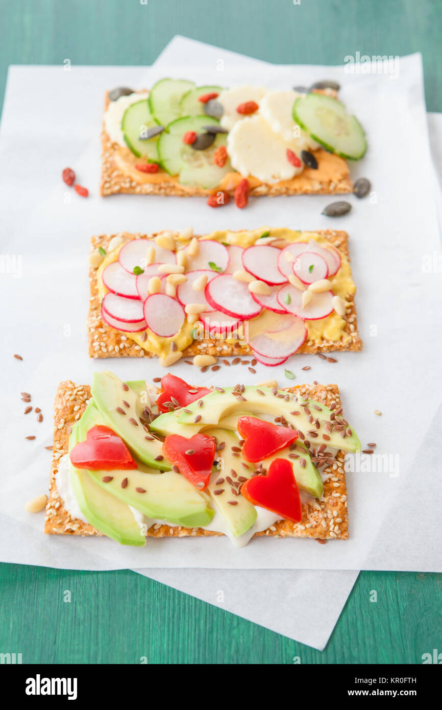 crispbread with colorful lining Stock Photo - Alamy