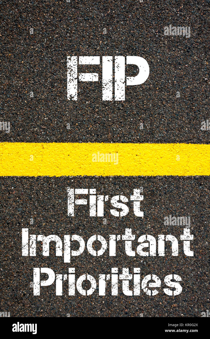 Business Acronym FIP First Important Priorities Stock Photo - Alamy