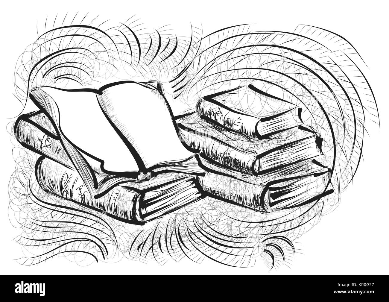 Stack educational books Black and White Stock Photos & Images - Alamy