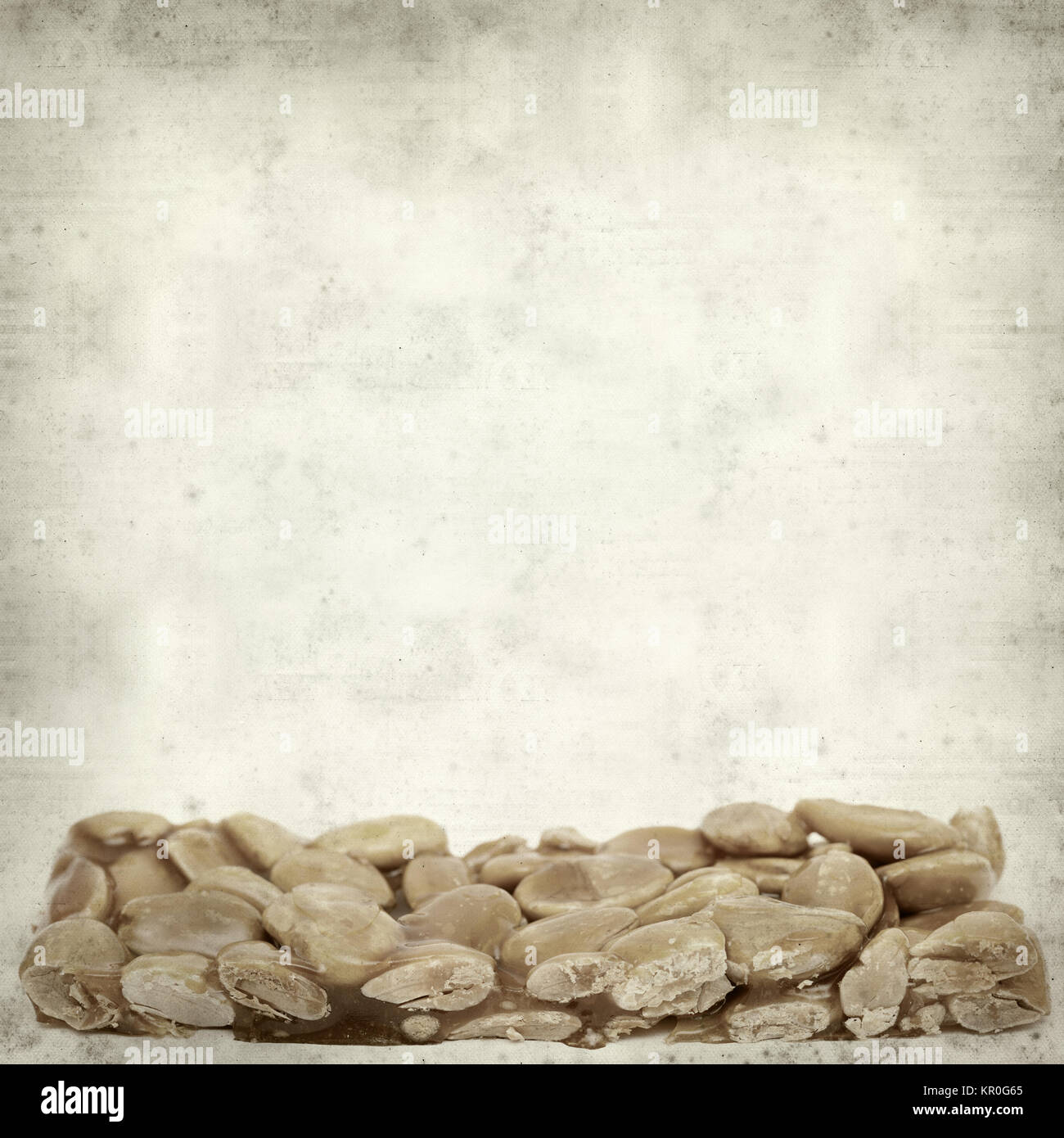 textured old paper background with turron, traditional Spanish sweet ...
