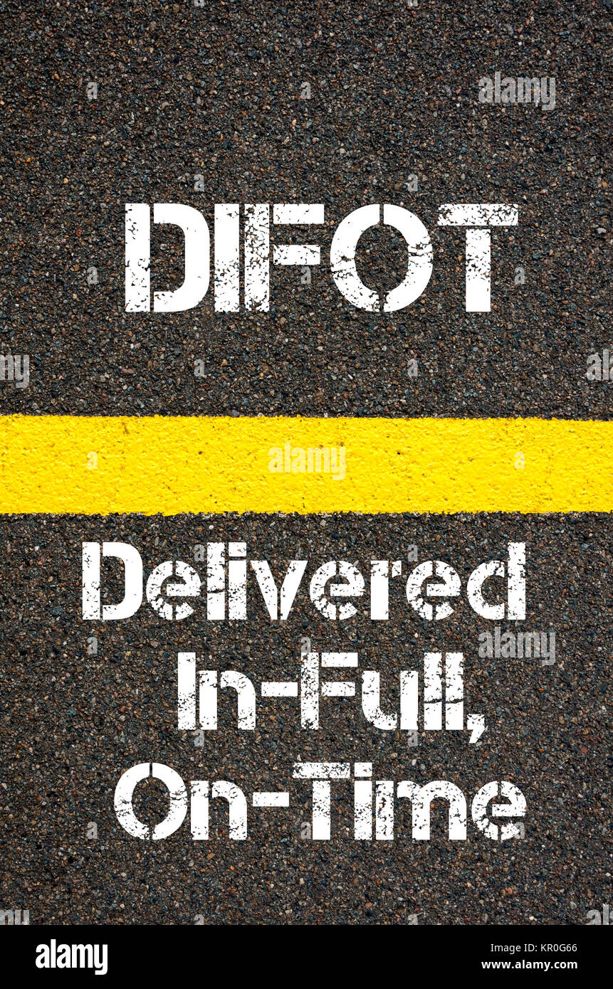 Business Acronym DIFOT Delivered In-Full, On-Time Stock Photo - Alamy