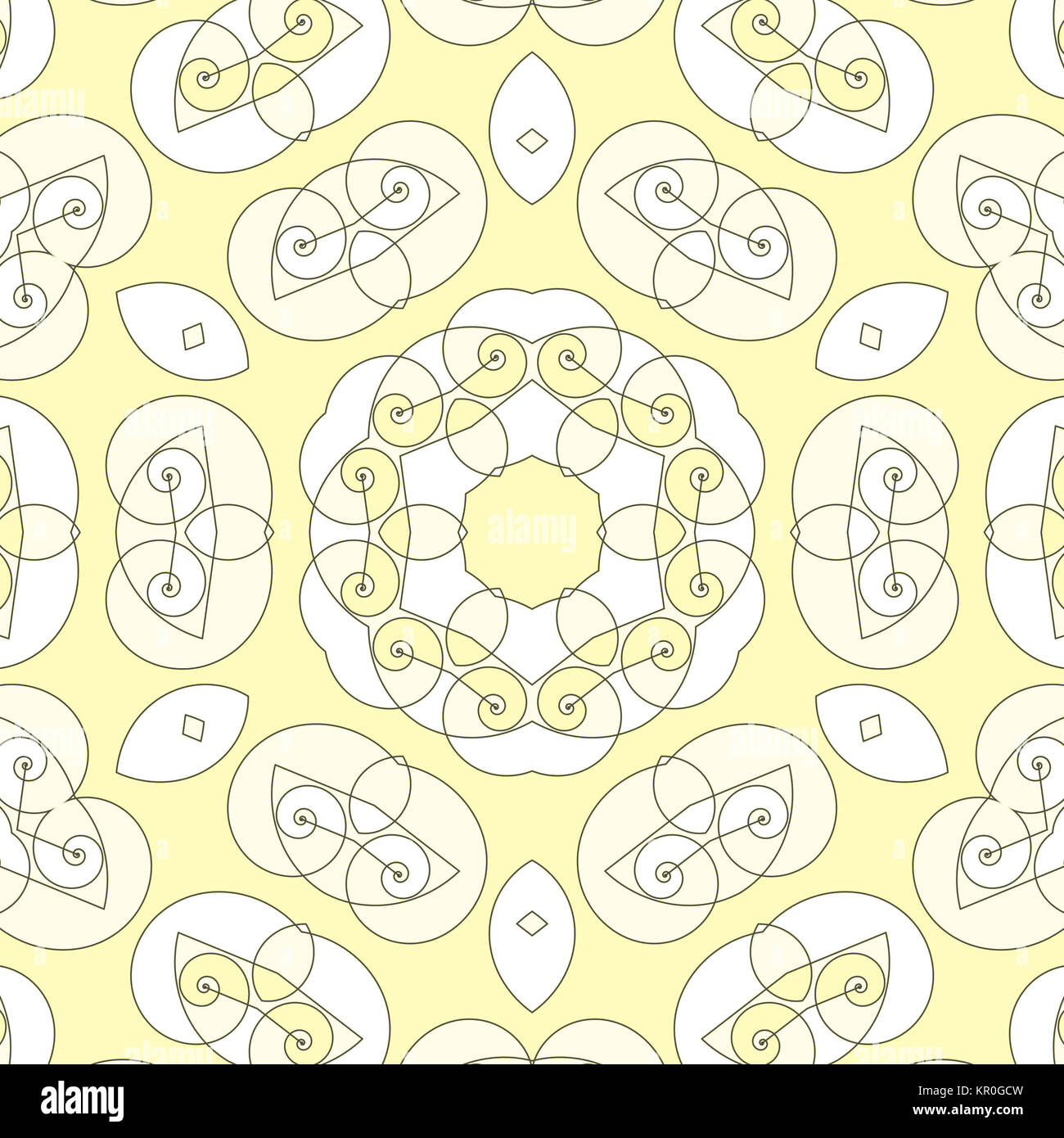 Abstract geometric seamless background. Delicate circles and spirals ...