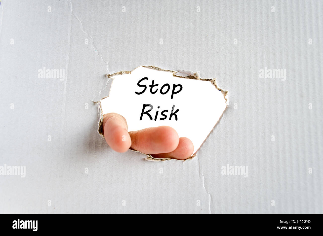 Stop risk text concept Stock Photo - Alamy