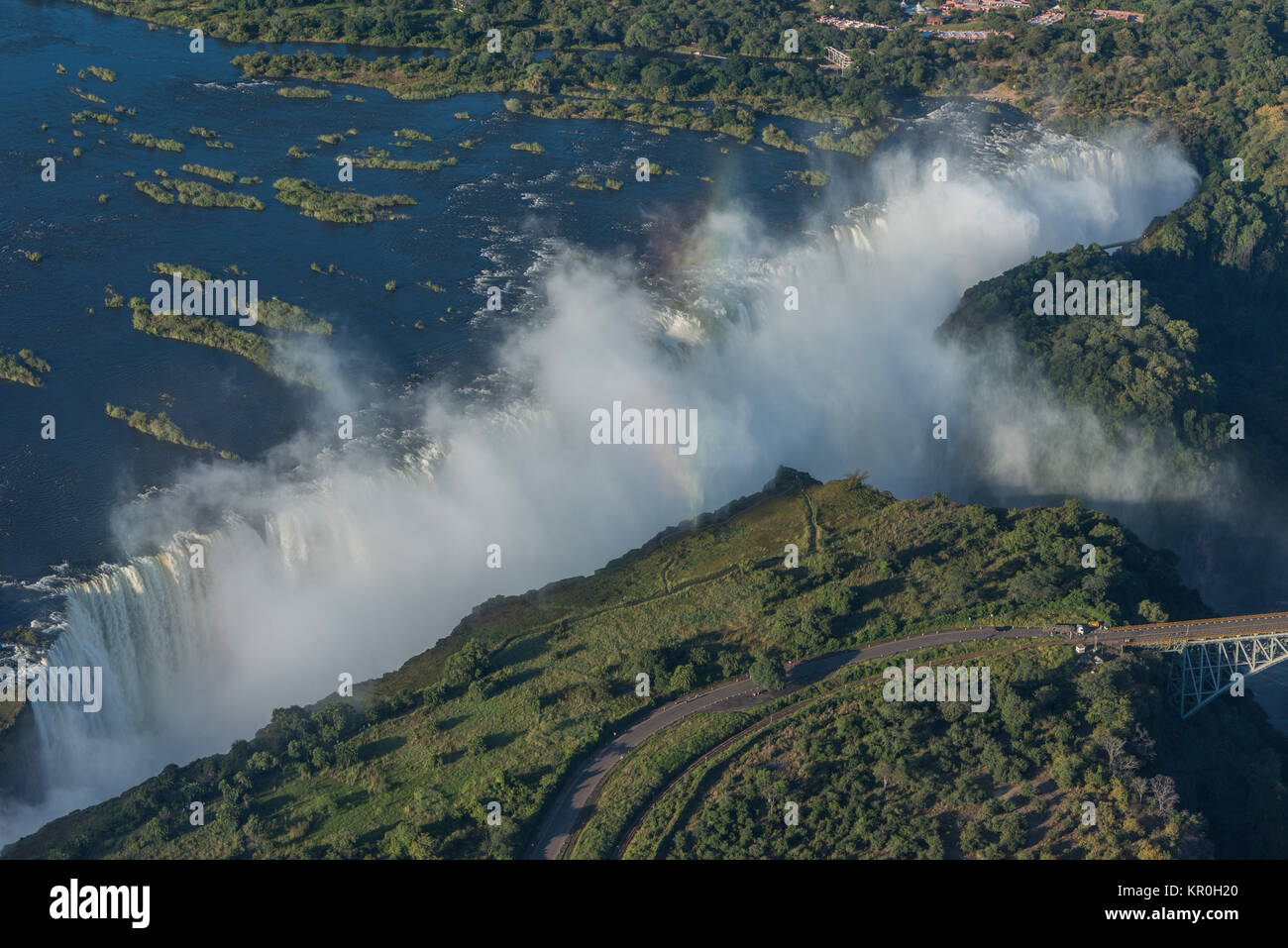 Aerial view of Victoria Falls near bridge Stock Photo - Alamy