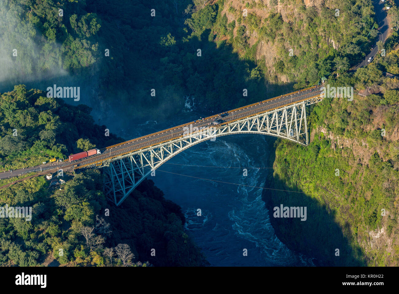 Aerial view of Victoria Falls suspension bridge Stock Photo - Alamy