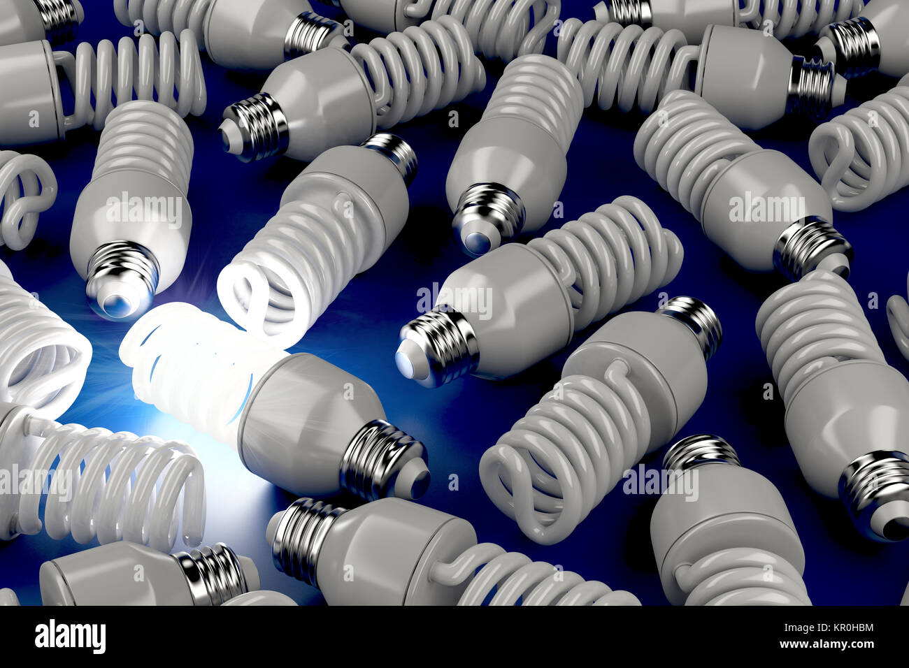 Unique glowing light bulb Stock Photo - Alamy